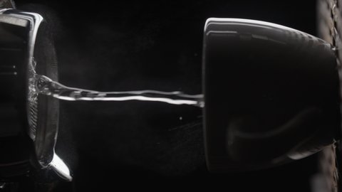 Vertical Slow Motion Rinsing Coffee Machine Stock Footage Video (100% ...