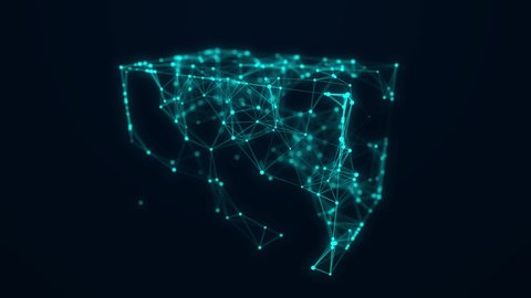 Abstract Blue Cube Connecting Dots Lines Stock Footage Video (100% Royalty-free) 1092814961 ...