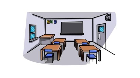 Classroom Animation Sketch 2d Animated Stock Footage Video (100% ...
