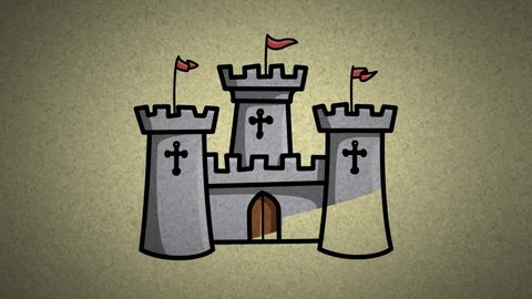 Castle Sketch 2d Animated Fort Palace Stock Footage Video (100% Royalty ...