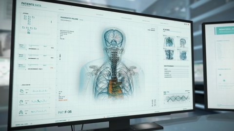 Diagnostic Medical Scanning Device During Laboratory Stock Footage ...