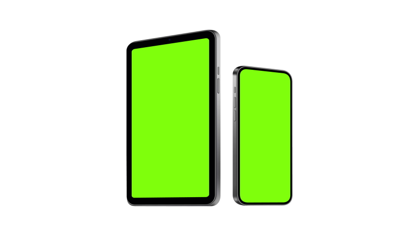 Smartphones Animated Mockups With Green Screens. Template for Showing ...