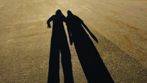 Shadows Two People Man Woman Who Stock Footage Video (100% Royalty-free ...