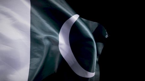 National Pakistan Flag Black Background Pakistani Stock Footage Video ...