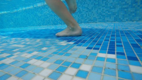 Little Girl Learns Dive Shallow Water Stock Footage Video (100% Royalty ...