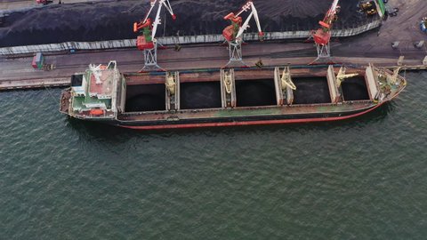 Cargo Ship Bulk Carrier Standing Quay Stock Footage Video (100% Royalty ...