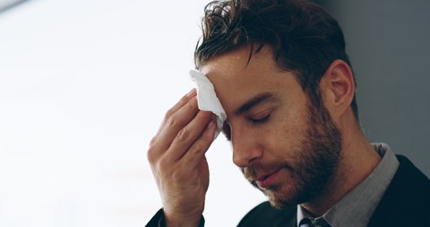 Stressed Nervous Worried Business Man Sweating Stock Footage Video (100 ...