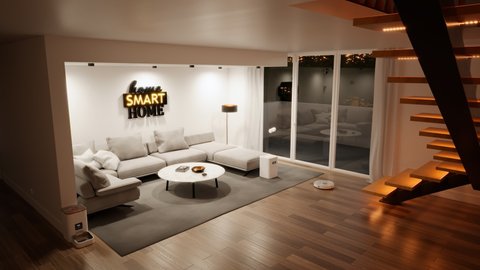 Concept Smart Home Animation Central Hub Stock Footage Video (100% ...