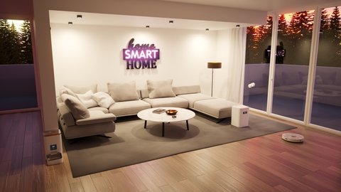 Concept Smart Home Animation Central Hub Stock Footage Video (100% ...