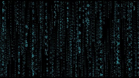 Looping Matrix Style Alphabet Code Rain Stock Footage Video (100% ...