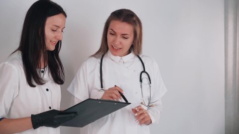 Two Medicine Doctors Female Working Their Stock Footage Video (100% ...