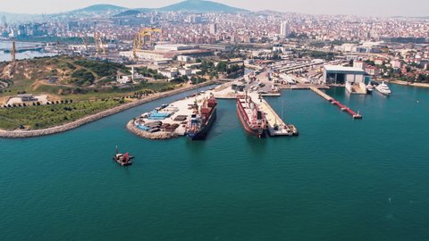 Ship Approaching Port Tuzla Customs Port Stock Footage Video (100% ...