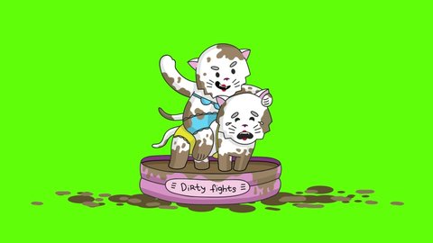 Dirty Kity Green Background Cute Stock Footage Video (100% Royalty-free ...