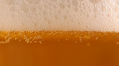 Close Beer Bubbles Foam Glass Stock Footage Video (100% Royalty-free ...