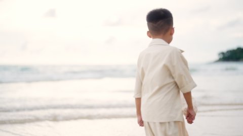 Happy Asian Family On Summer Beach Stock Footage Video (100% Royalty ...