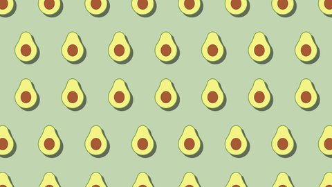 Avocado Slices Animated Pattern On Green Stock Footage Video (100% ...