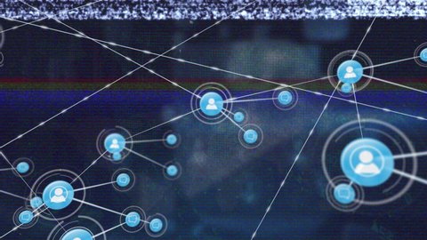 Animation Network Connections Icons Over Black Stock Footage Video (100 ...