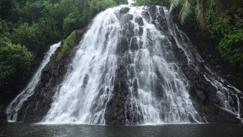 Kepirohi Waterfall Inside Jungle Pohnpei Micronesia Stock Footage Video ...