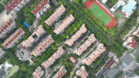 Top View Buildings City Drone Aerial Stock Footage Video (100% Royalty ...