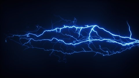 Blue Lightning Dark Background 3d Rendering Stock Footage Video (100% ...