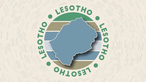 Lesotho Logo Intro Badge Circular Name Stock Footage Video (100% ...