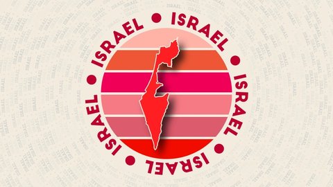 Israel Logo Intro Badge Circular Name Stock Footage Video (100% Royalty ...