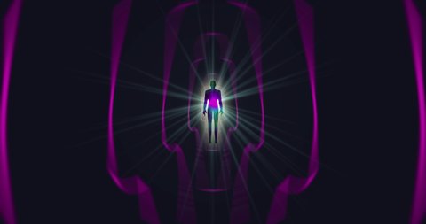 Looped 3d Animation Enlightenment Multicolored Energy Stock Footage ...