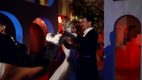 Waltzing People Ballroom Amazing Royal Ball Stock Footage Video (100% ...