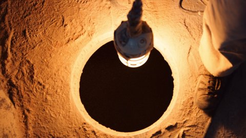 Light Lowered Into Corn Silo Inspection Stock Footage Video (100% ...