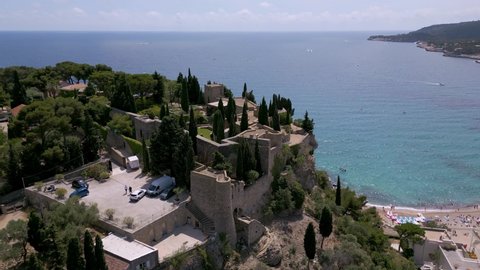 Aerial View Chateau De Cassis Historic Stock Footage Video (100% ...