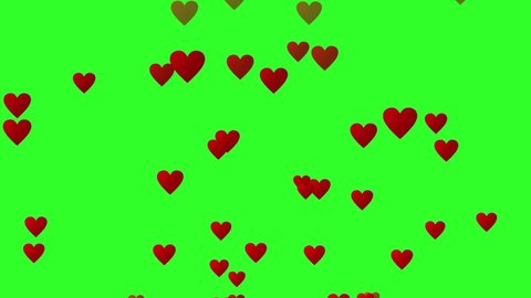 Hearts Rising Across Screen On Green Stock Footage Video (100% Royalty ...