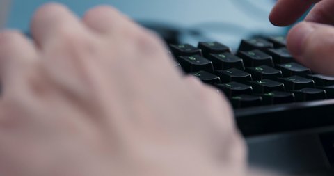 Hands Typing On Rgb Gaming Computer Stock Footage Video (100% Royalty ...