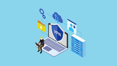 Young Man Animation Using Vpn Protect Stock Footage Video (100% Royalty ...