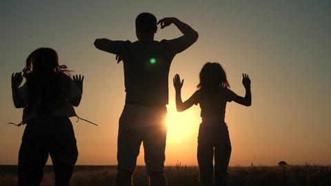 Happy Family Father Two Daughter On Stock Footage Video (100% Royalty ...