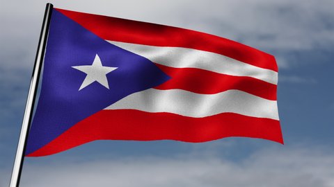 Seamless Looping Animated Flag Puerto Rico Stock Footage Video (100% ...
