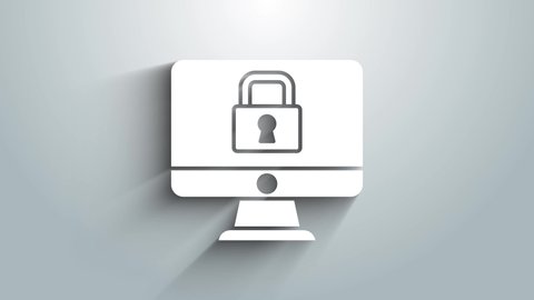 White Lock On Computer Monitor Screen Stock Footage Video (100% Royalty ...