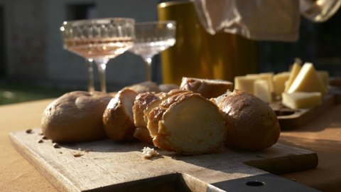 Woman Eating Cheese Drinking Wine Garden Stock Footage Video (100% ...