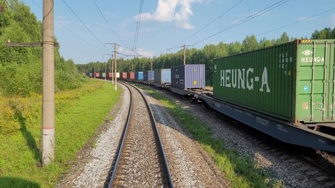 View Rails Freight Train Window Departing Stock Footage Video (100% ...