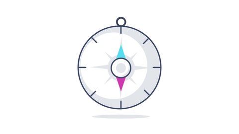 Compass Loop Animation Minimal Style Stock Footage Video (100% Royalty ...