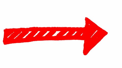 Animated Symbol Arrow Hand Drawn Red Stock Footage Video (100% Royalty ...