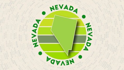 Nevada Logo Intro Badge Circular Name Stock Footage Video (100% Royalty ...