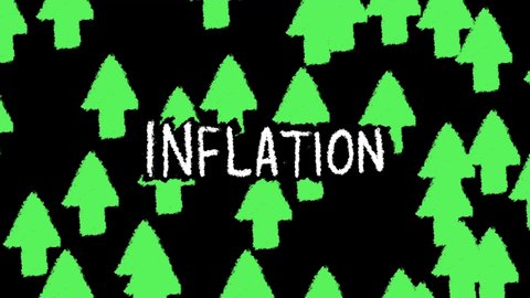 Inflation Animation Concept Green Arrows Going Stock Footage Video (100 ...