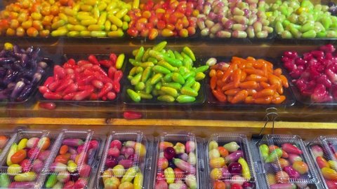 Traditional Thai Candies Food Market Stall Stock Footage Video (100% ...