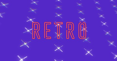 Animation Retro Over Violet Background Moving Stock Footage Video (100% ...