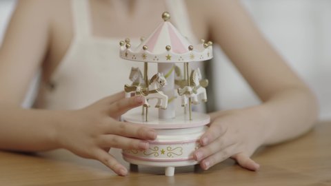 Boy Playing Music Box Toy Closeup Stock Footage Video (100% Royalty ...