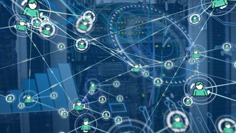 Animation Network People Icons Data Processing Stock Footage Video (100 ...