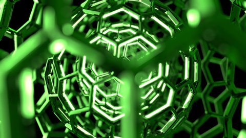 Vj Metallic Wireframe Polyhedron Green 3d Stock Footage Video (100% ...