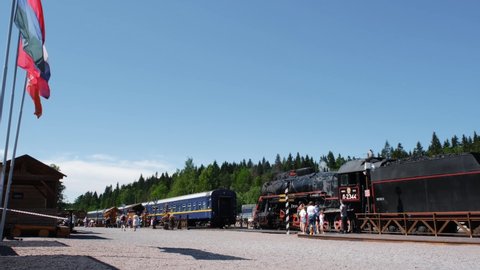 Ruskeala Express Old Retro Steampowered Train Stock Footage Video (100% ...
