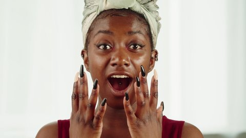 Shocked Native African Woman Portrait Young Stock Footage Video (100% ...