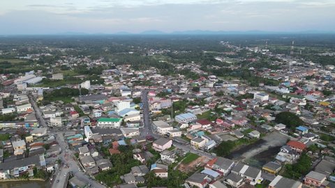 Pattani City Thailand Pattani River Drone Stock Footage Video (100% ...